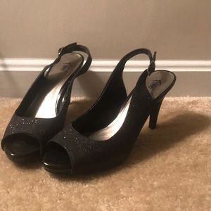 FIONI Clothing | Shoes | Fioni Night Slingback Heels Black Glitter ...
